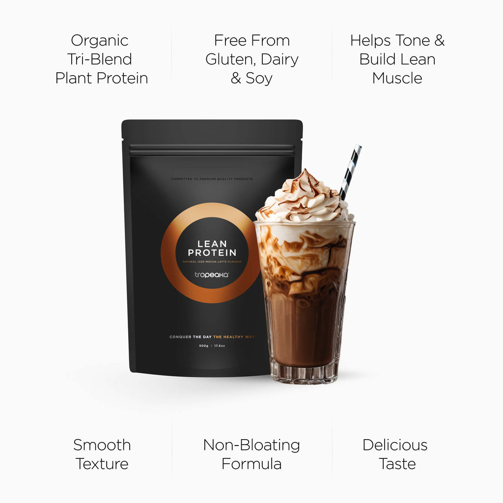 Lean Protein Powder Iced Mocha Latte | Organic Plant Protein | Tropeaka