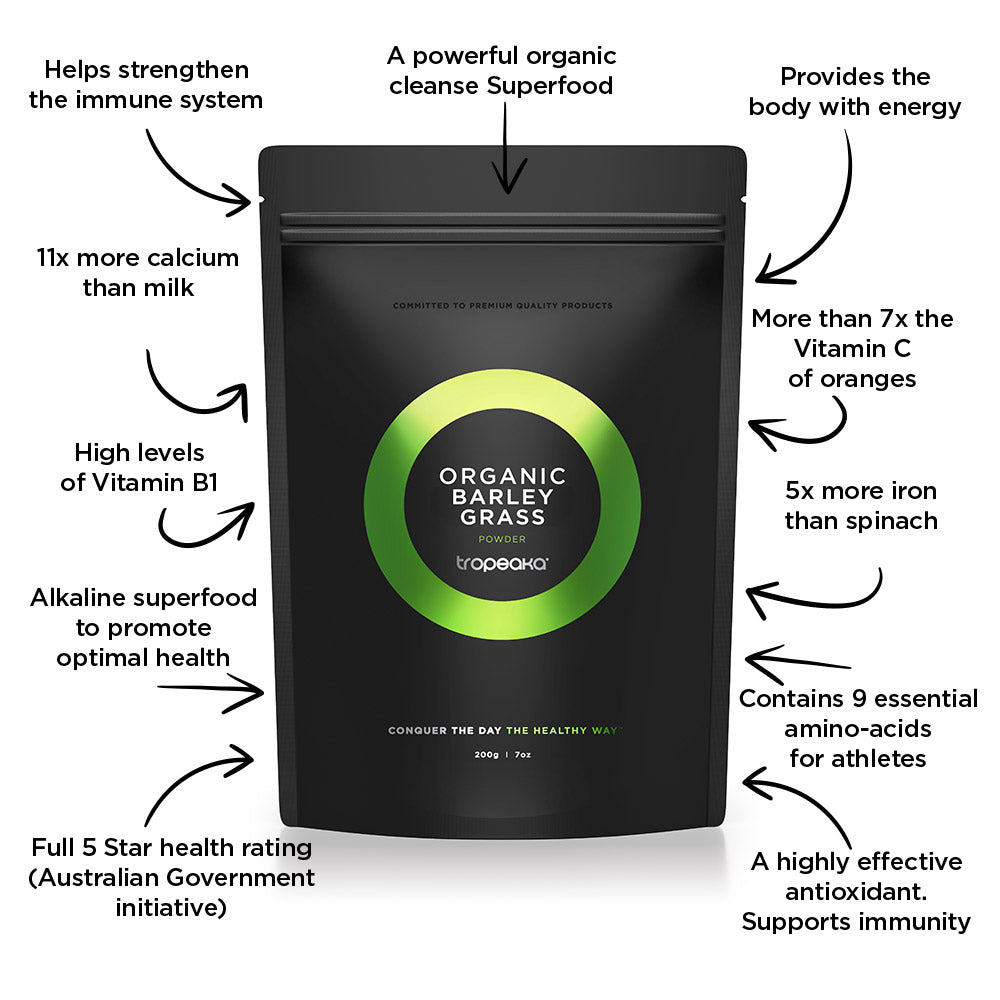 Barley Grass Powder | Organic Green Barley Grass | Tropeaka